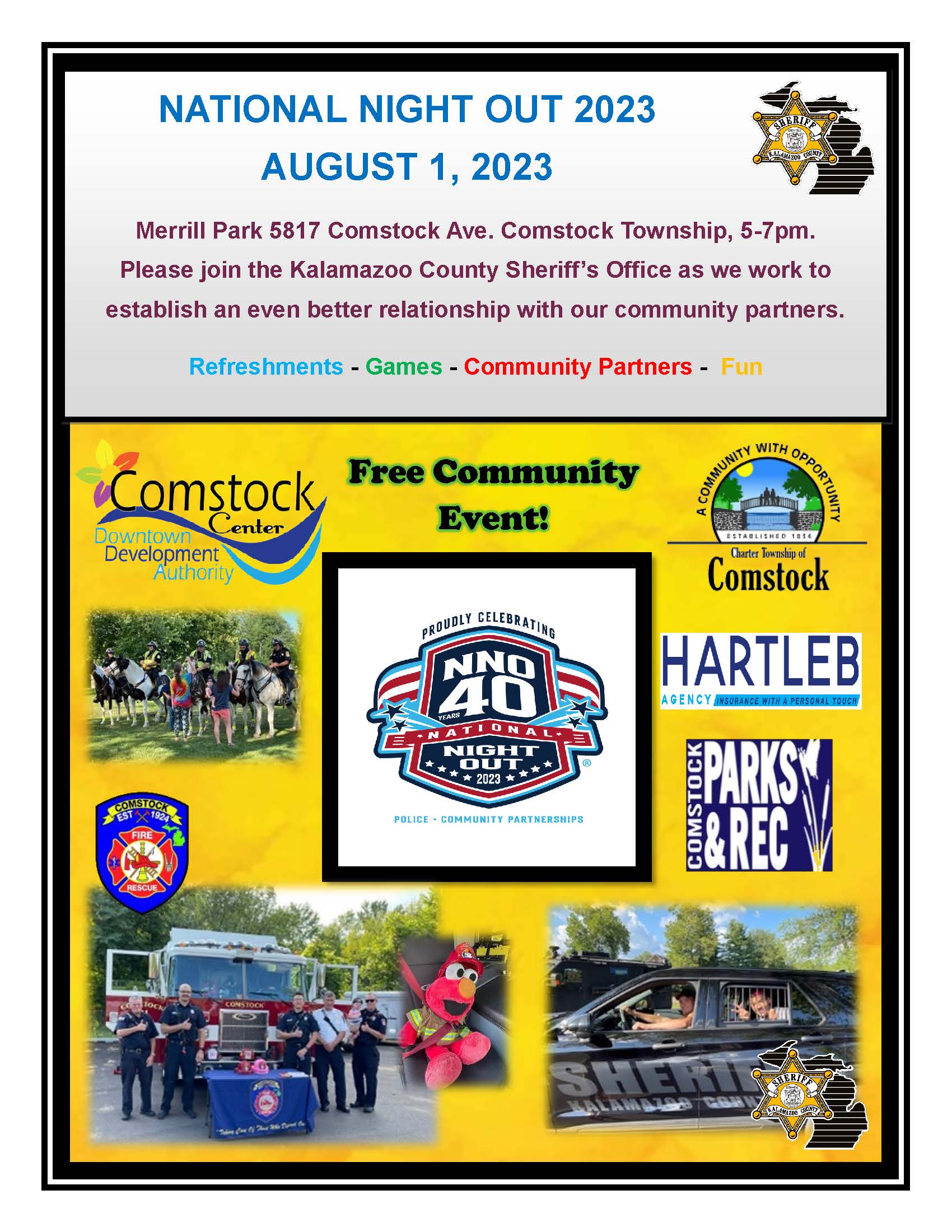 2023 National Night Out at Merrill Park – Comstock Township