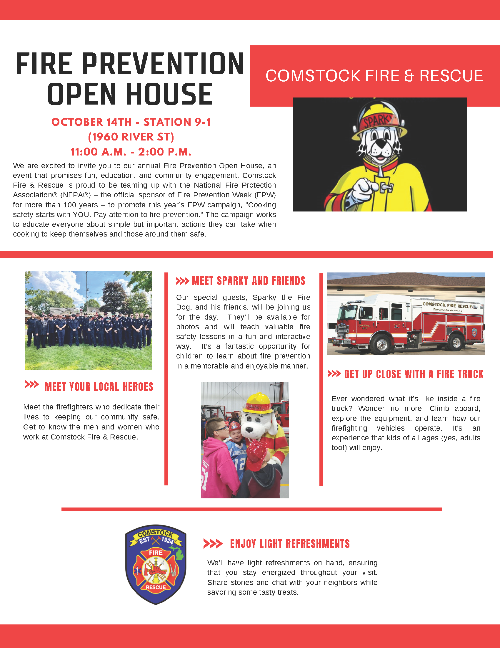 Comstock Fire & Rescue Department hosting a Fire Prevention Open House ...